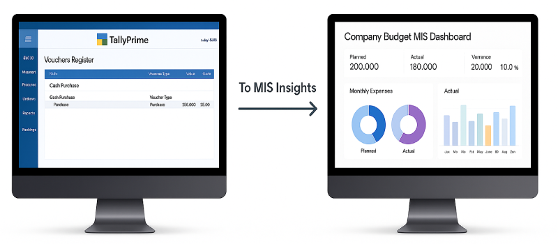 MIS Excel reports automatically from Tally